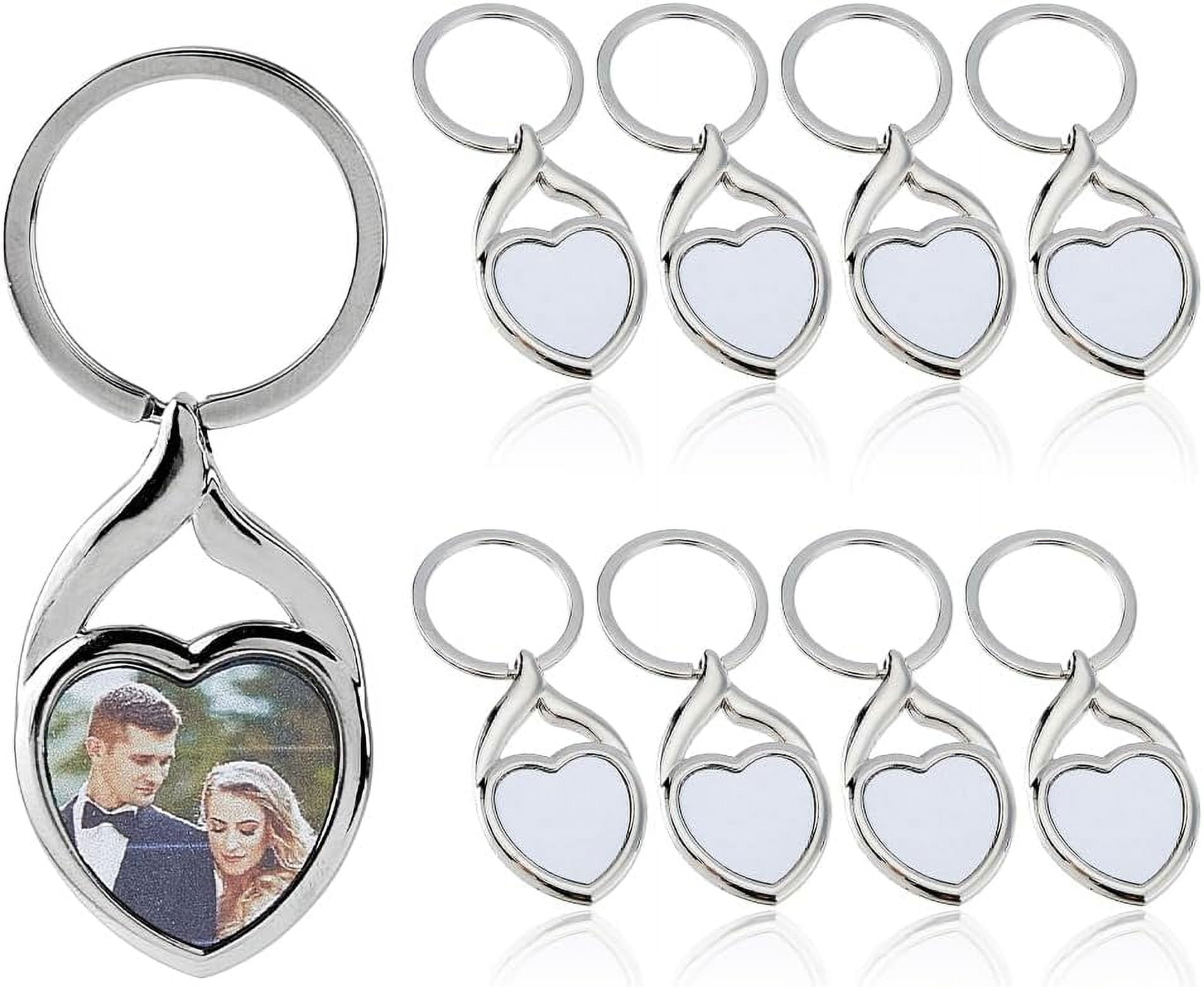 12 sets Heart Keychain Blanks for Vinyl Photo Memorial Sublimation Key ...