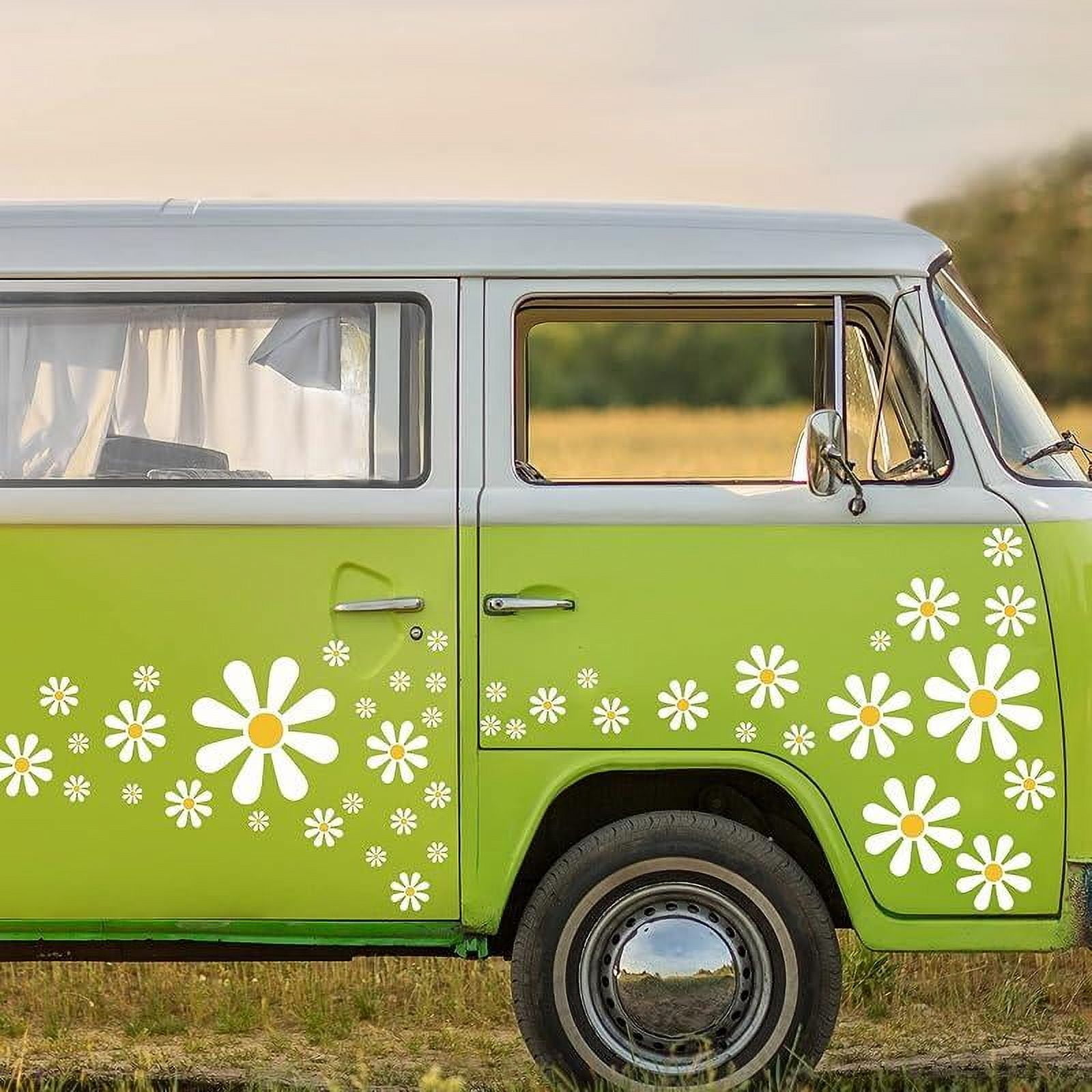 12 sheets Daisy stickers 130 PCs flower car decals self adhesive vinyl ...