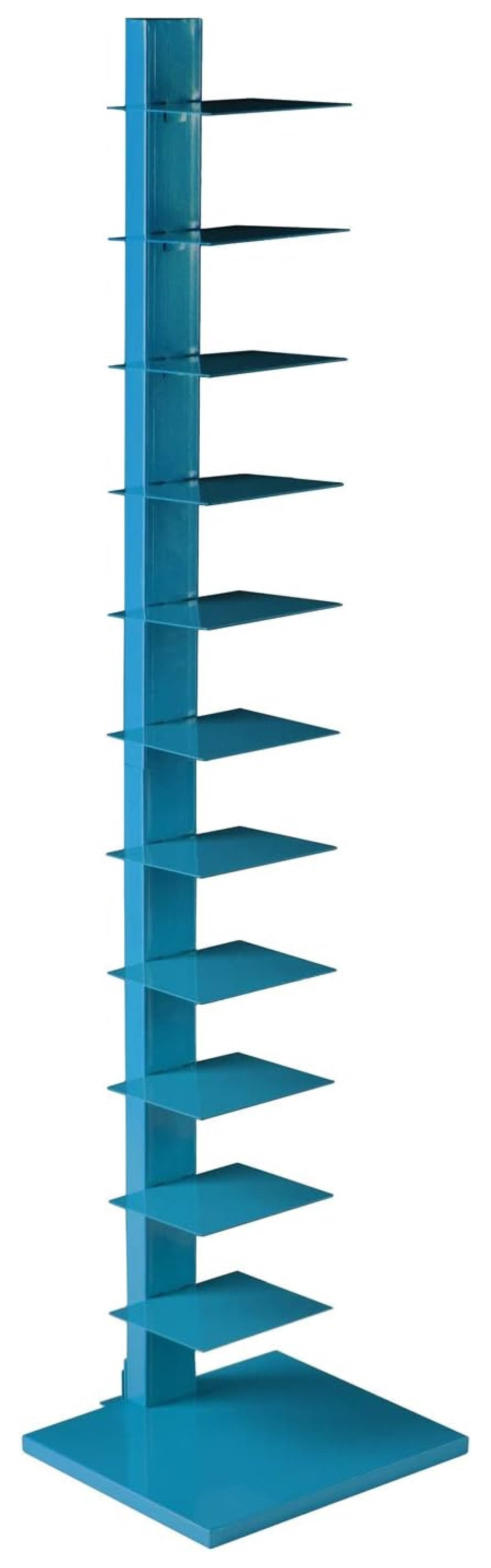 ,12 shelves Metal Spine Book Tower, Blue - Walmart.com