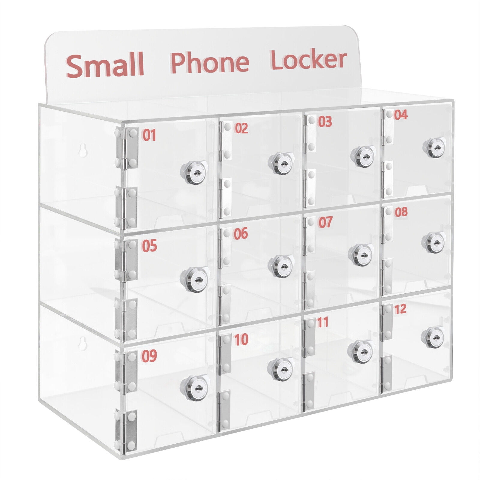 12 slots Clear Cell Phone Locker Classroom Phone Storage Box Office ...