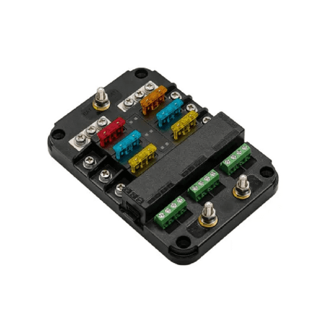 12 volt electric relay fuse box 6 way blade fuse block bracket wire ...