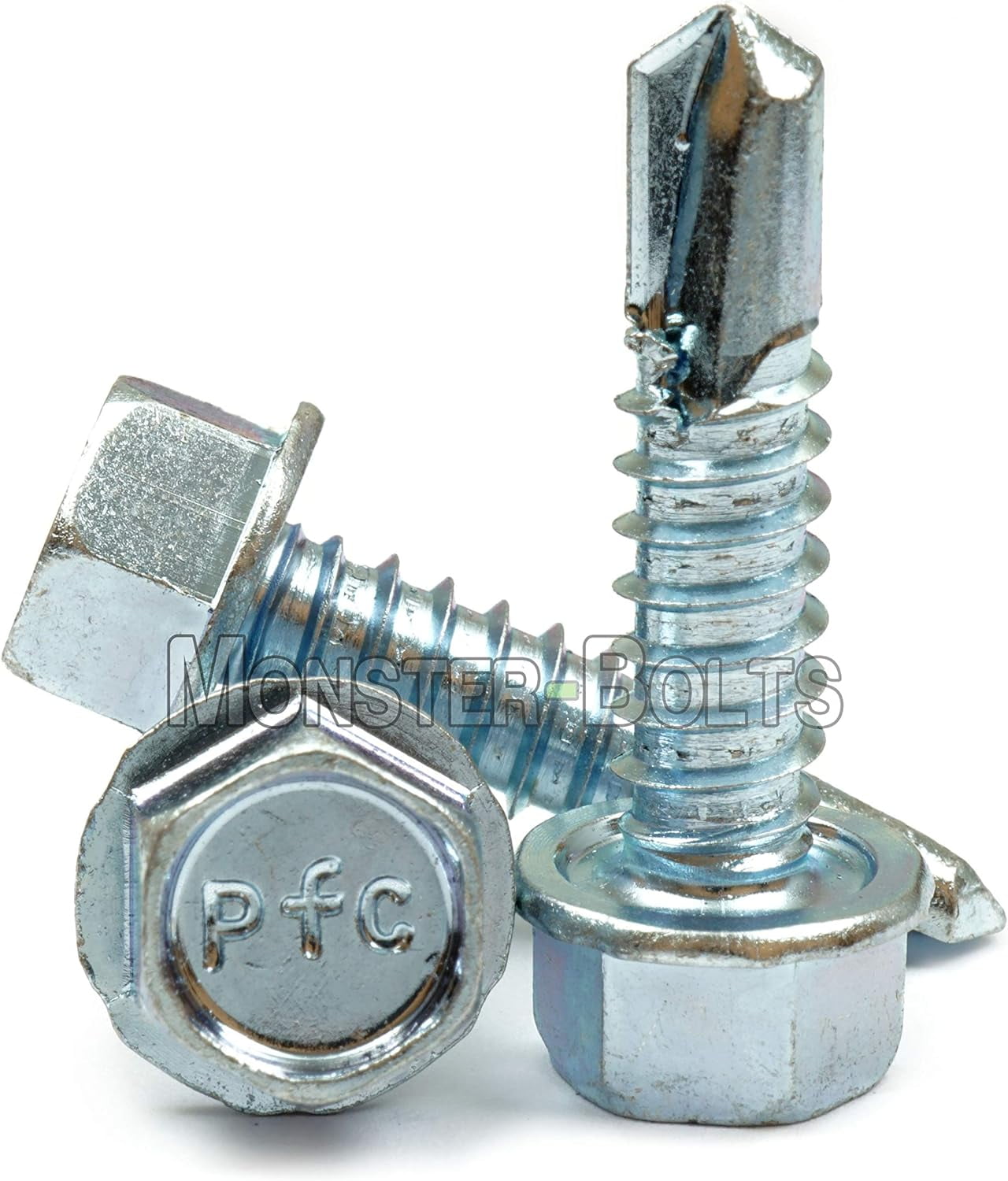 #12 x 1-1/2" Indent HWH Hex Washer Head Unslot, Zinc #3 Point Self Drilling TEK Proferred Sheet ...