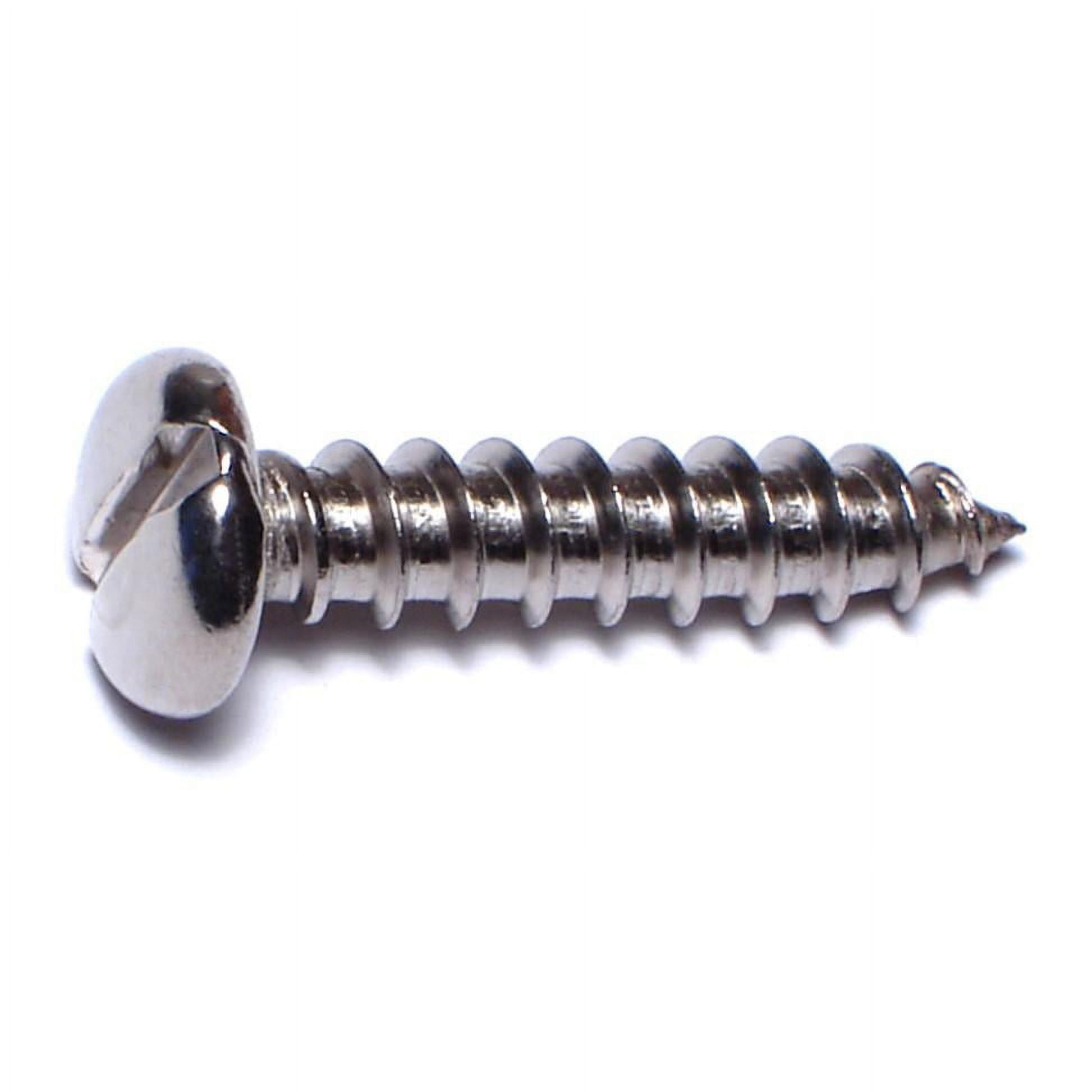 #12 x 1" 18-8 Stainless Steel Slotted Pan Head Sheet Metal Screws ...