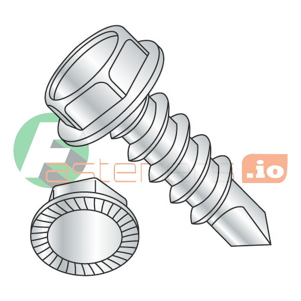 #12 x 1/2" Self-Drilling Screws / Unslotted / Hex Washer Head / Steel ...