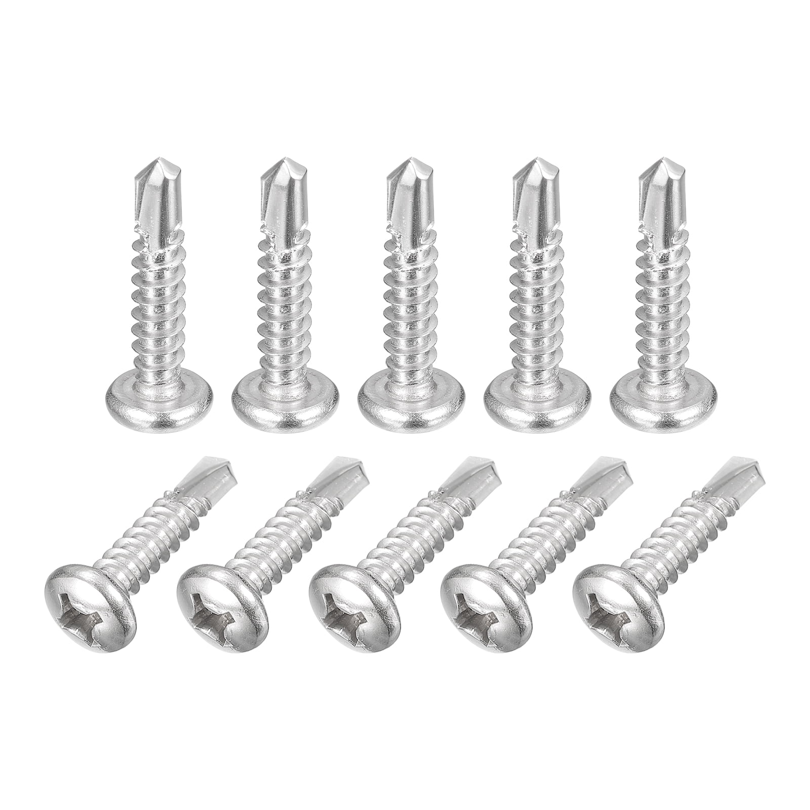 #12 x 1" Self Drilling Screws, 20 Pack Phillips Pan Head Self Tapping ...