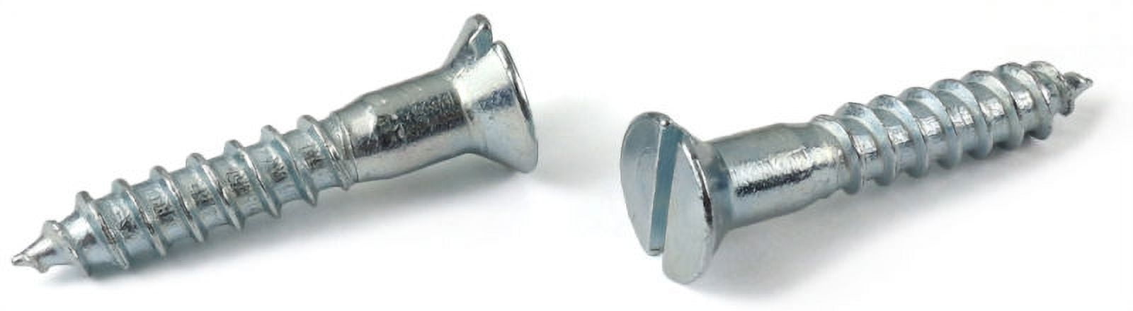 #12 x 1" Wood Screws / Slotted / Flat Head / Steel / Zinc - 3000 Piece ...