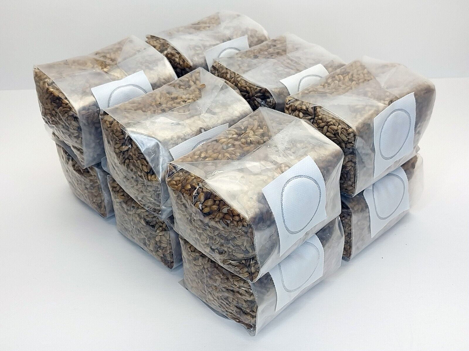 12 x 1 lb. Sterilized Rye Berries Mushroom Substrate Bags for Grain ...