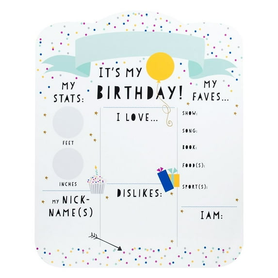 12" x 10" Confetti Birthday Sign / Milestone Whiteboard Style Photo ...