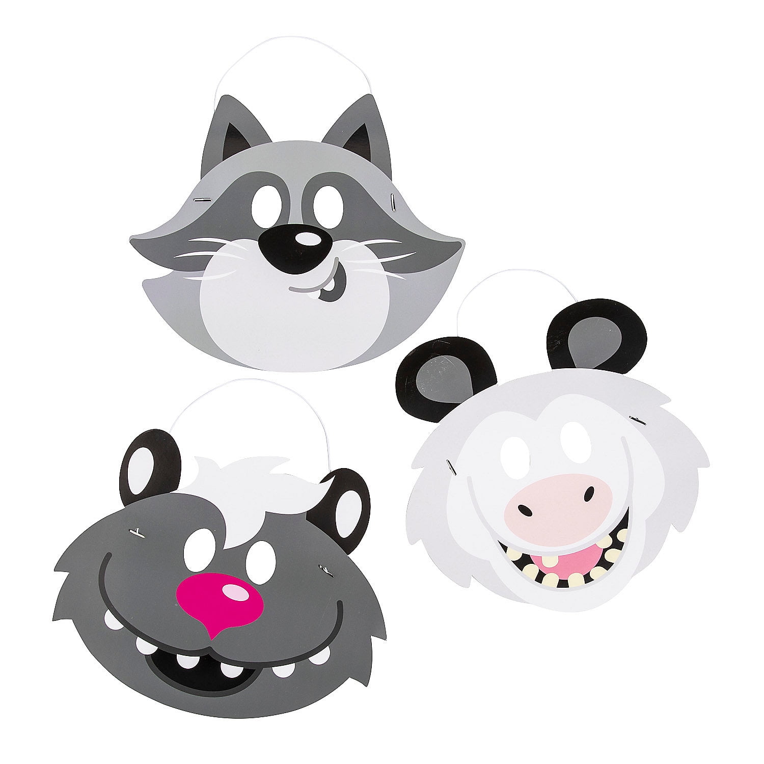 12" x 10" Garbage Critters Party Grinning Animal Masks - 12 Pieces ...