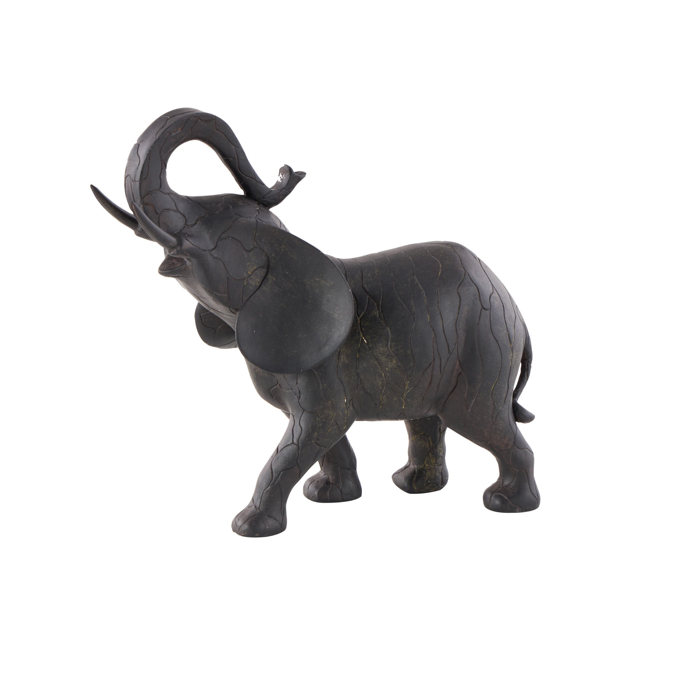 12" x 10" Gray Polystone Elephant Sculpture, by DecMode - Walmart.com