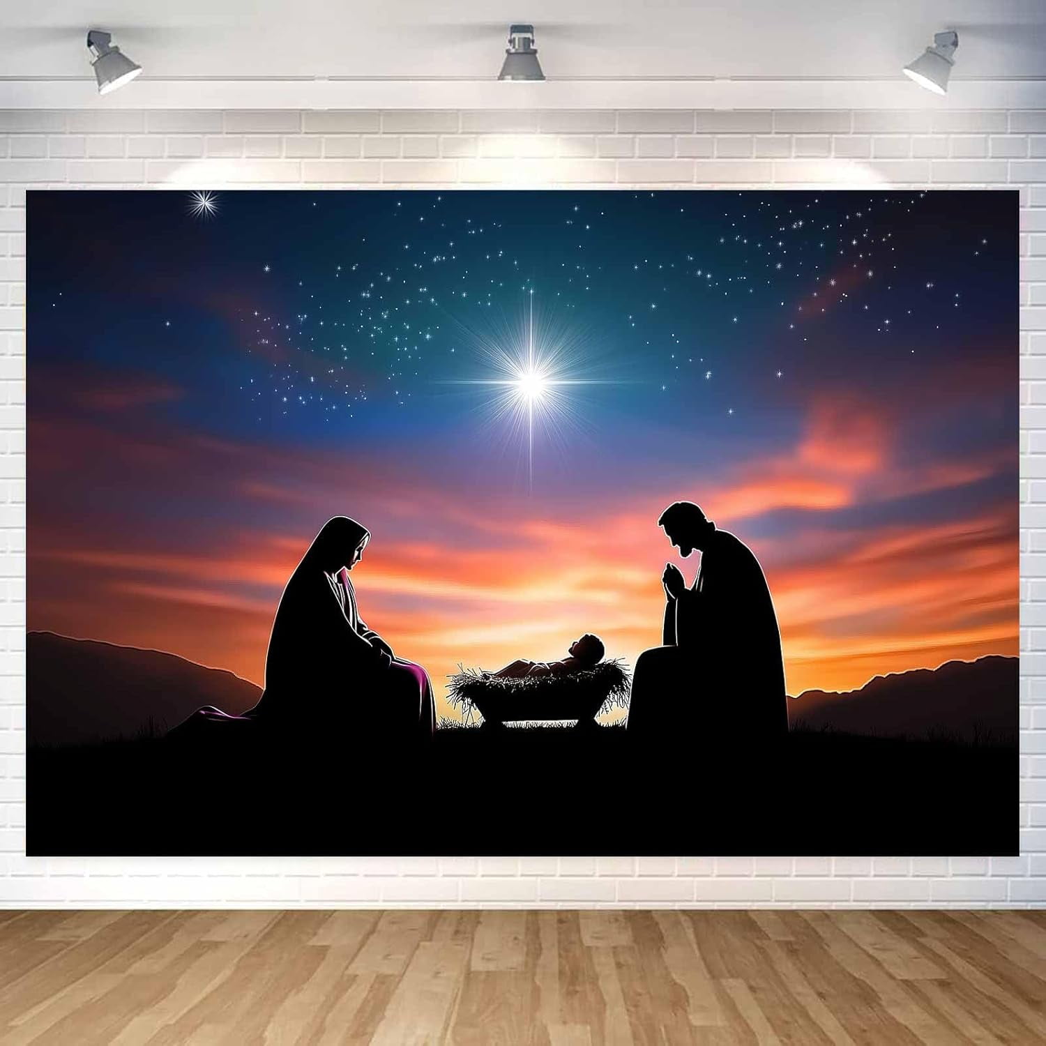 12 x 10 ft Nativity Backdrop Birth of Jesus Photograph Backdrop, Merry ...