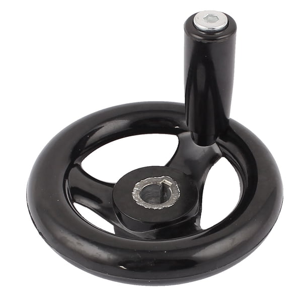 12 x 100mm Black 3 Spoke Revolving Handle Hand Wheel - Walmart Business ...