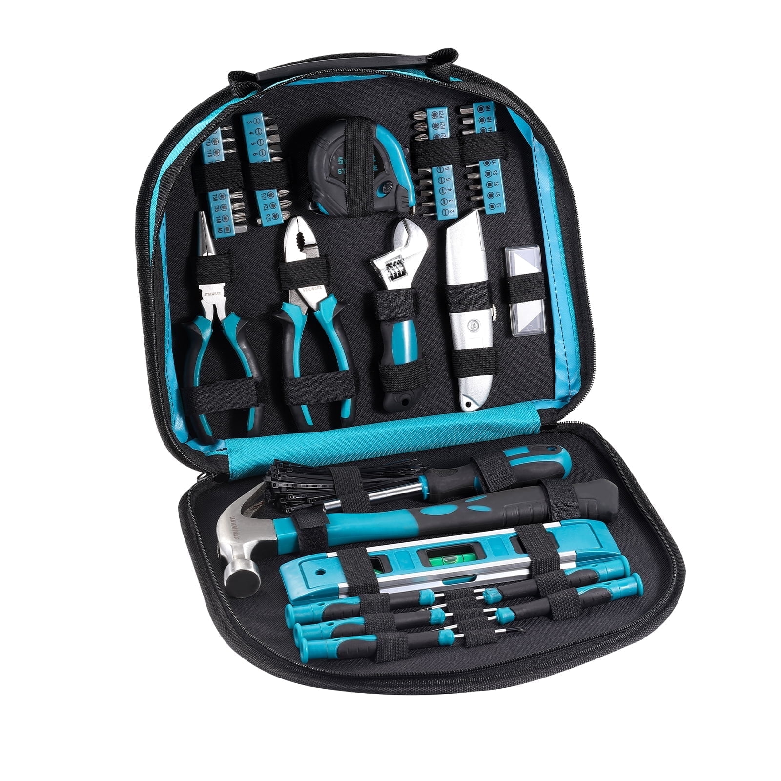 HANTINSTOM, Tool Set, 164 Pieces, Teal Finish, Includes Carrying Case ...