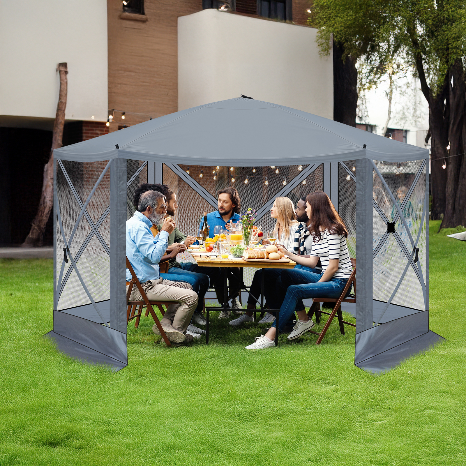 12' x 12' Canopy Tent with 6Mesh Sidewalls, Heavy Duty Pop up Canopy ...