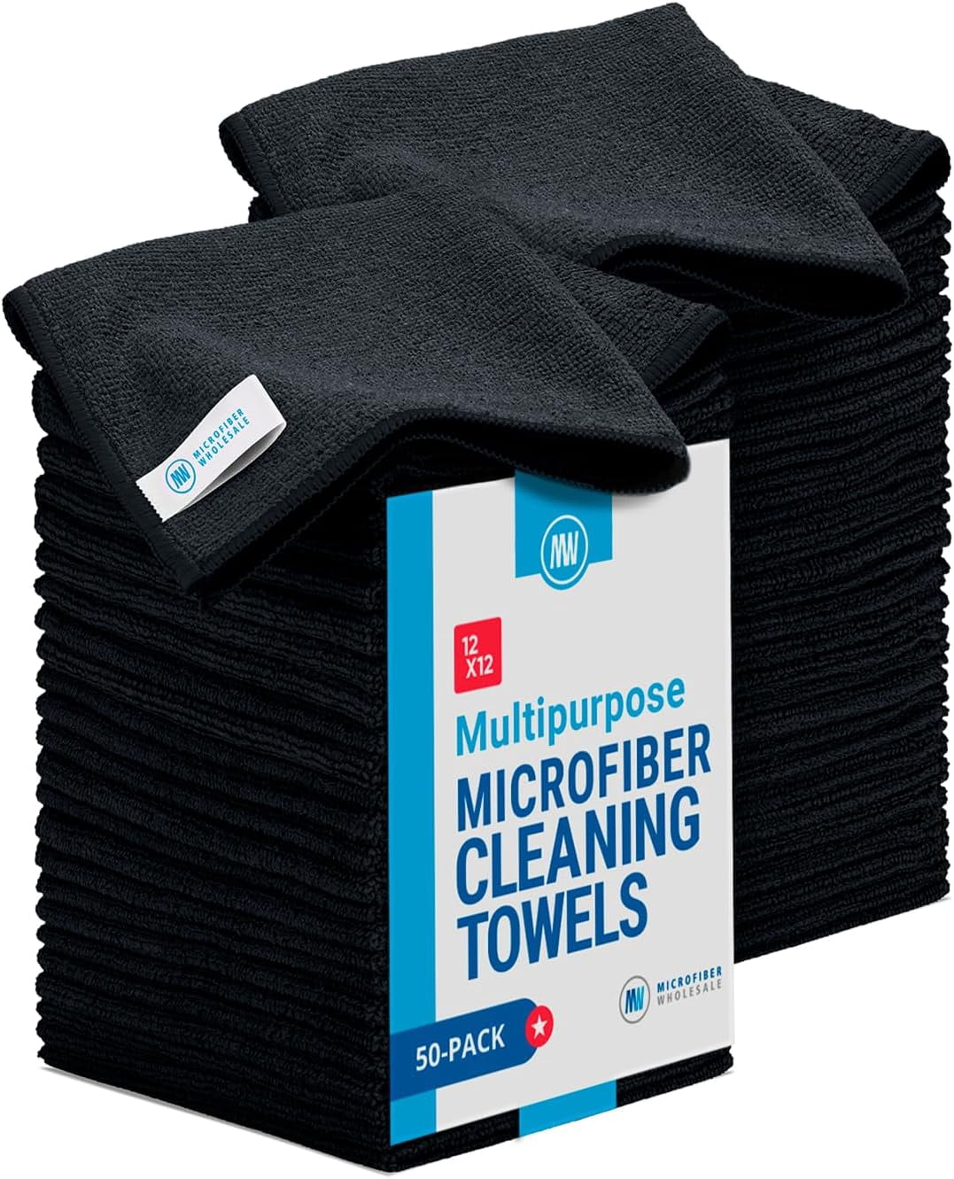 12" x 12" Cleaning Cloths (50 Pack) Reusable Towels, Wash Rags, Dust ...