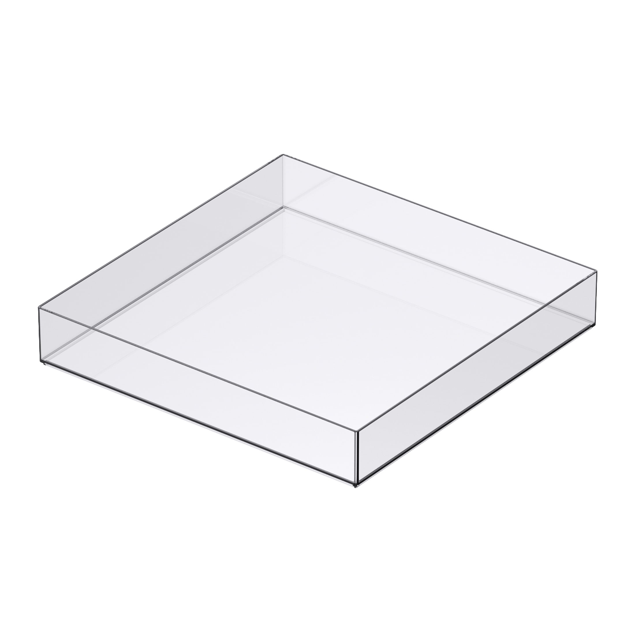 12" x 12" Clear Stackable Storage Tray by Simply Tidy - Slim Plastic ...