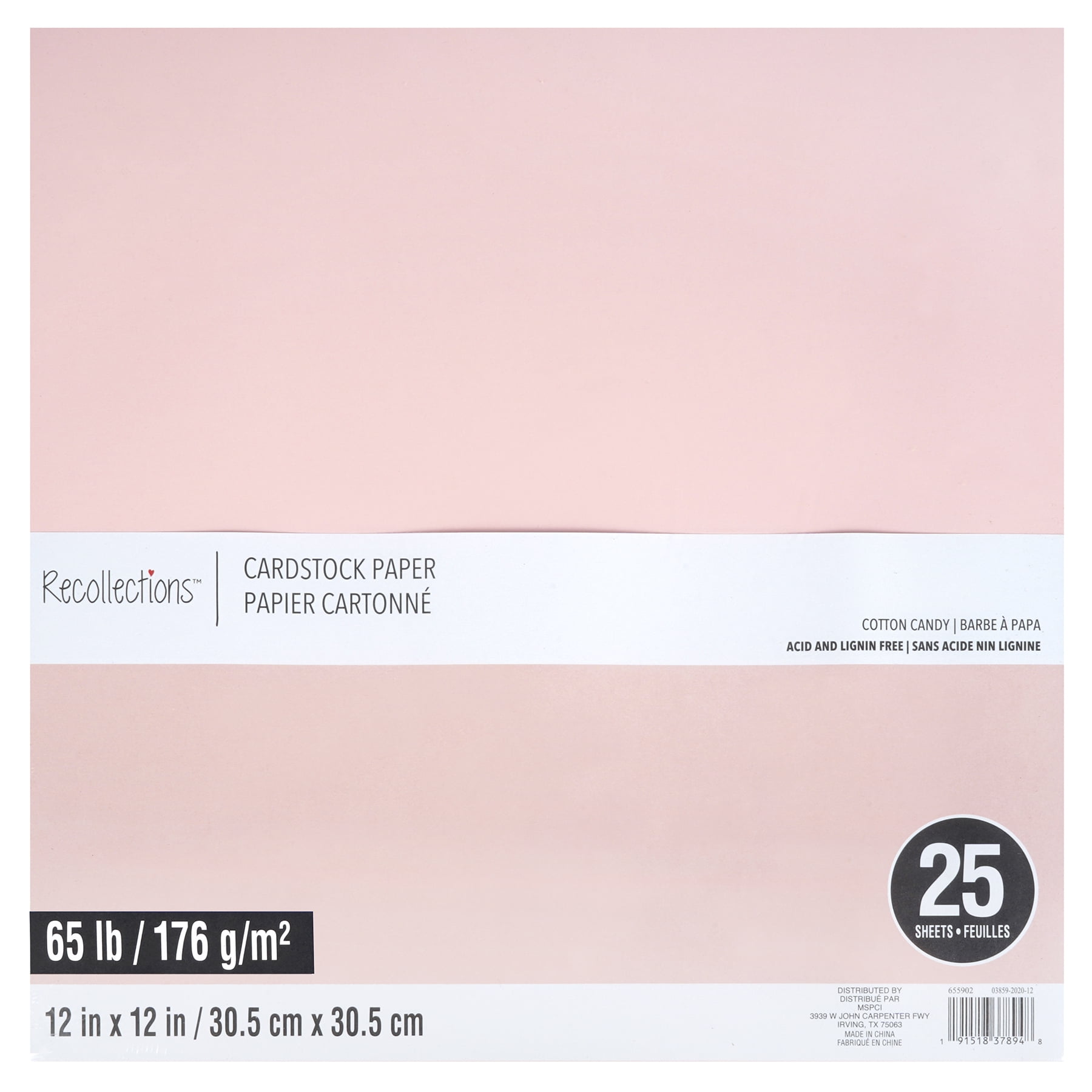 12" x 12" Cotton Candy Cardstock Paper by Recollections - Acid and ...