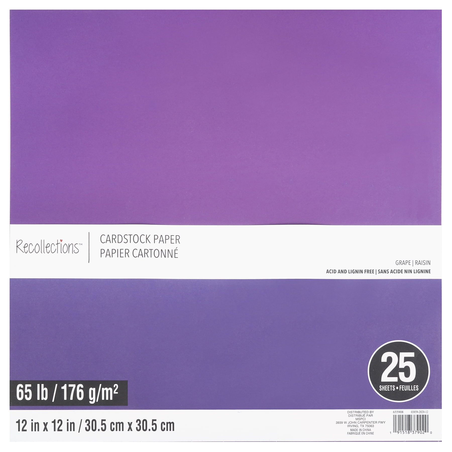 12" x 12" Grape Cardstock Paper by Recollections - Acid and Lignin Free ...