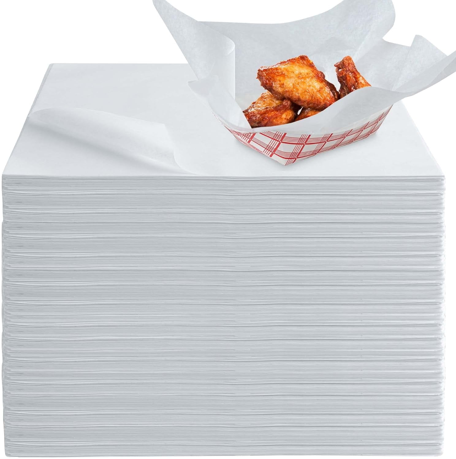 12 x 12 Grease Proof Deli Wrapper (500 Pack) - Pre Cut Natural Wax ...