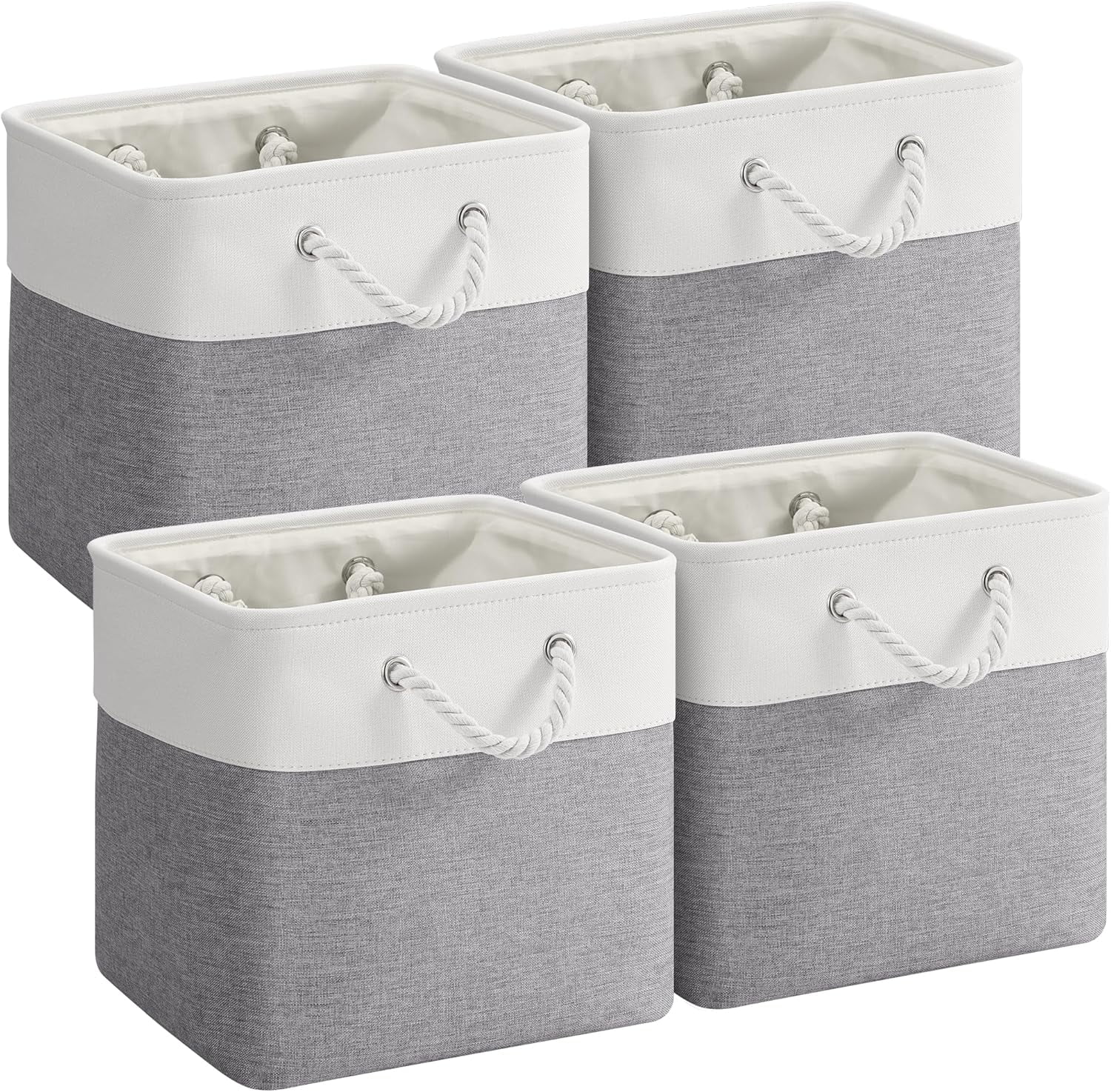 12 x 12 Inch Cube Storage Bins, 4 Pack Fabric Storage Basket with ...