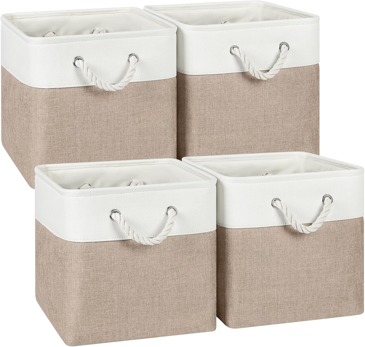 12 x 12 Inch Cube Storage Bins, 4 Pack Fabric Storage Basket with ...