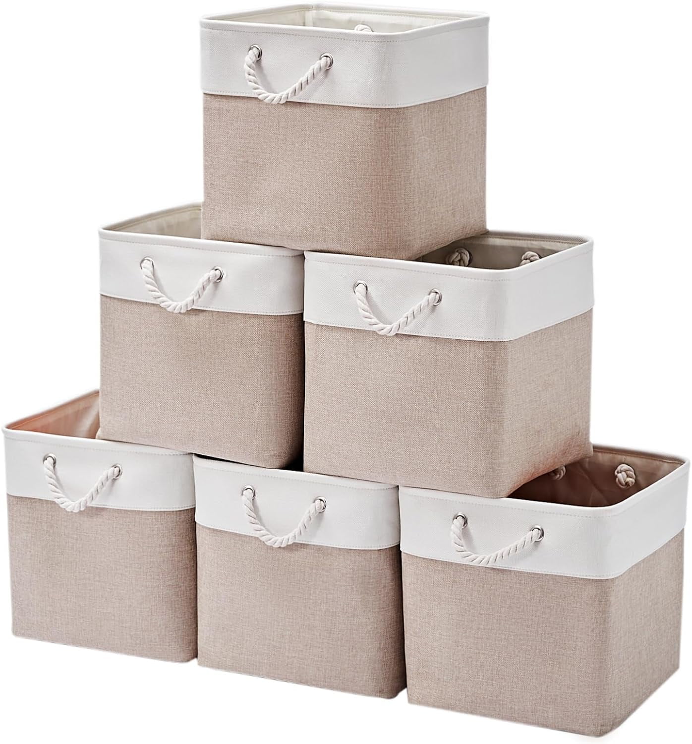 12 x 12 Inch Cube Storage Bins, 6 Pack Large Collapsible Fabric Storage ...