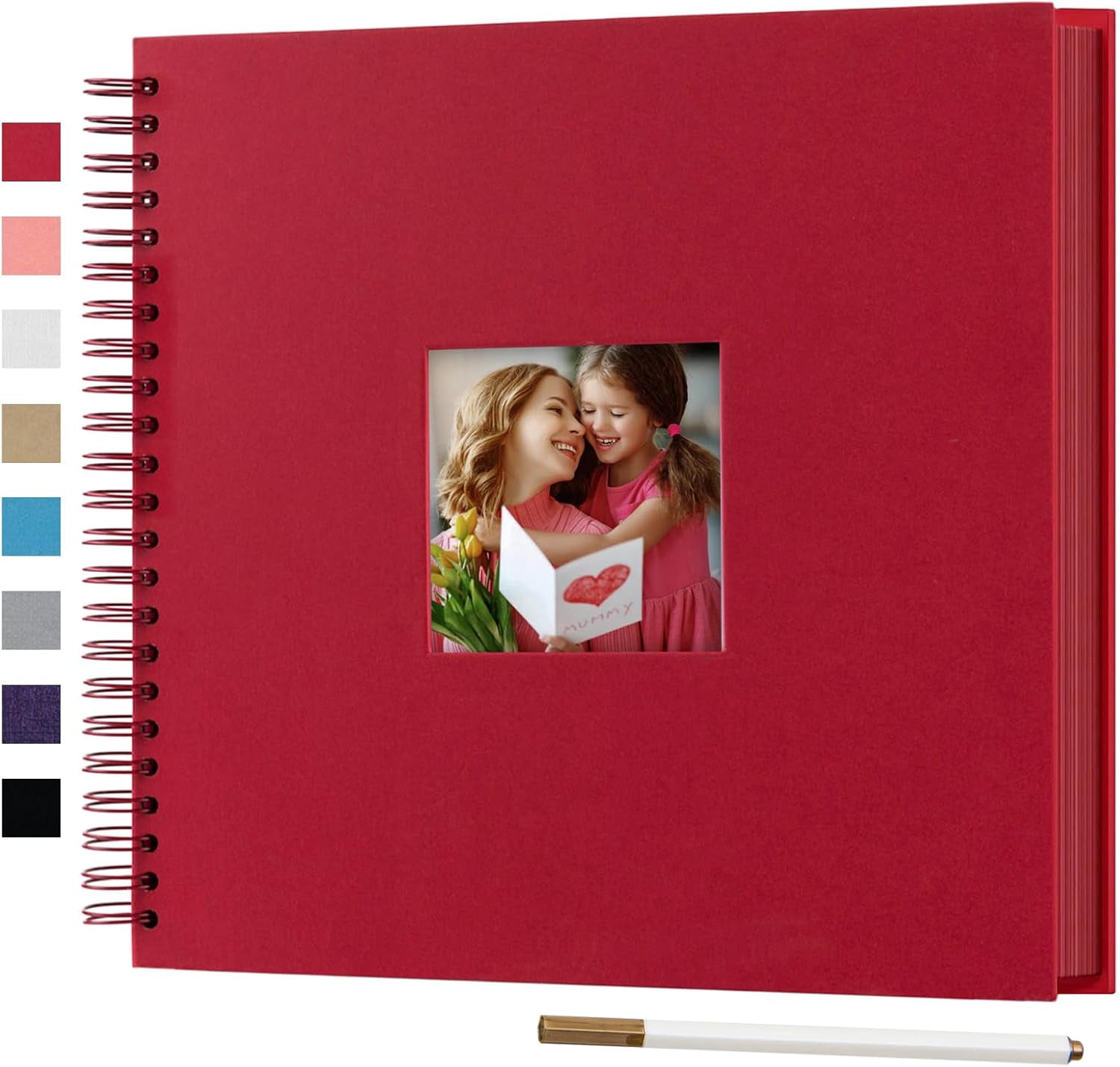 12 x 12 Inch Large DIY Scrapbook Photo Album with Window Design Cover ...