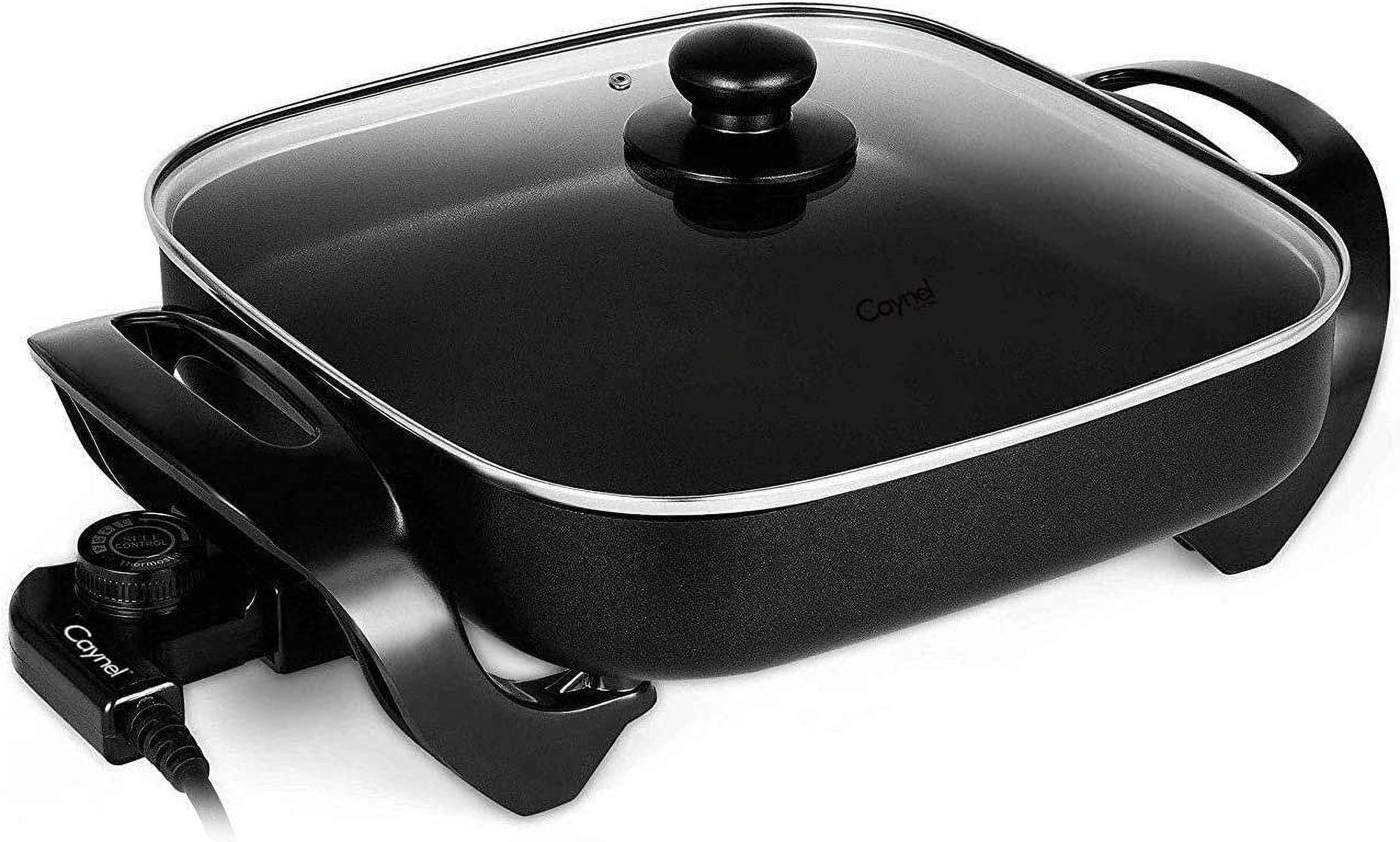 12 x 12 Inch Nonstick Ceramic Electric Skillet with Glass Lid, Aluminum ...