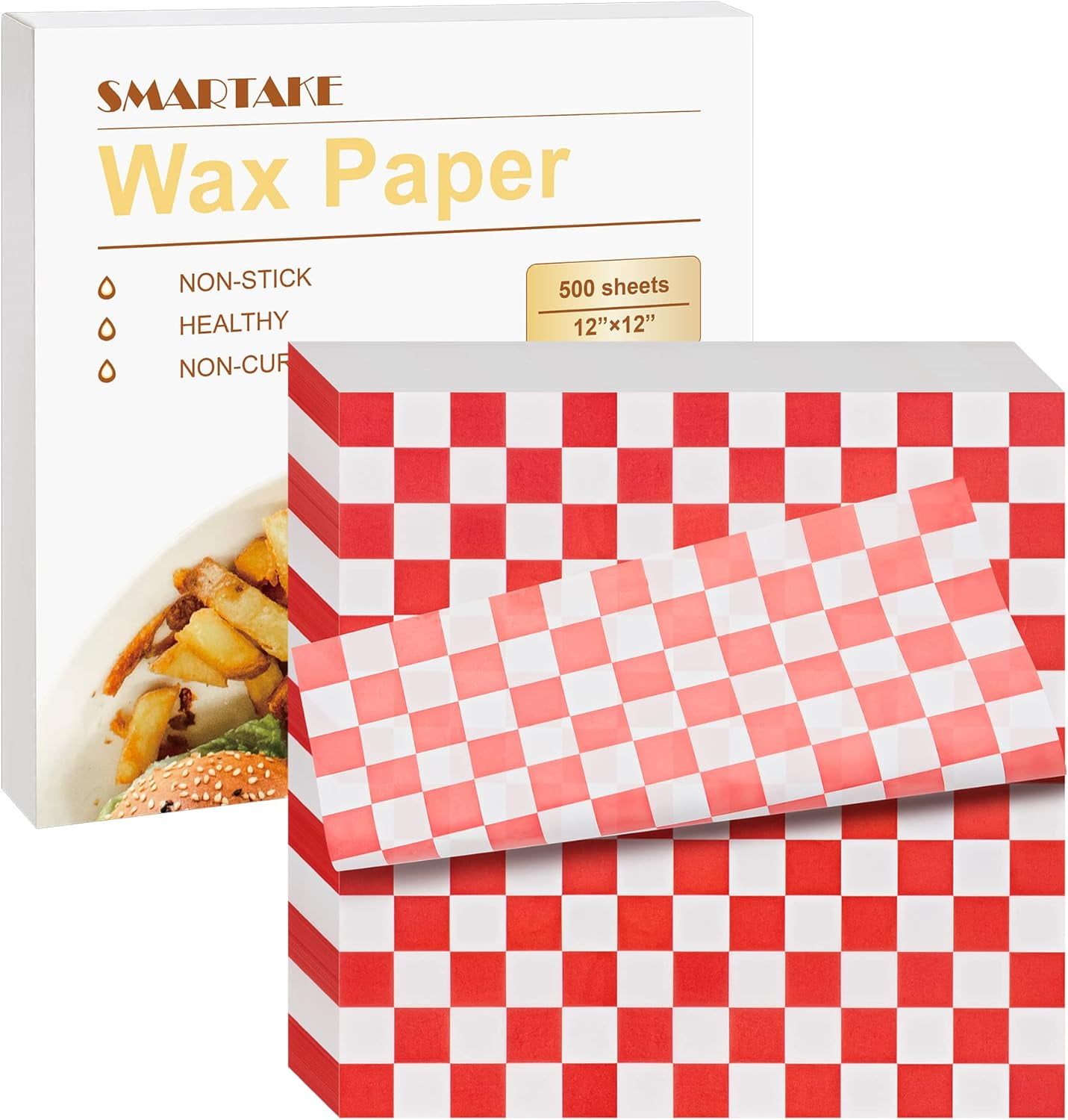 12 x 12 Inches Wax Paper for Food, 500 Pcs Non-Stick Hamburger Patty ...