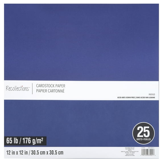 12" x 12" Indigo Cardstock Paper by Recollections - Acid and Lignin ...