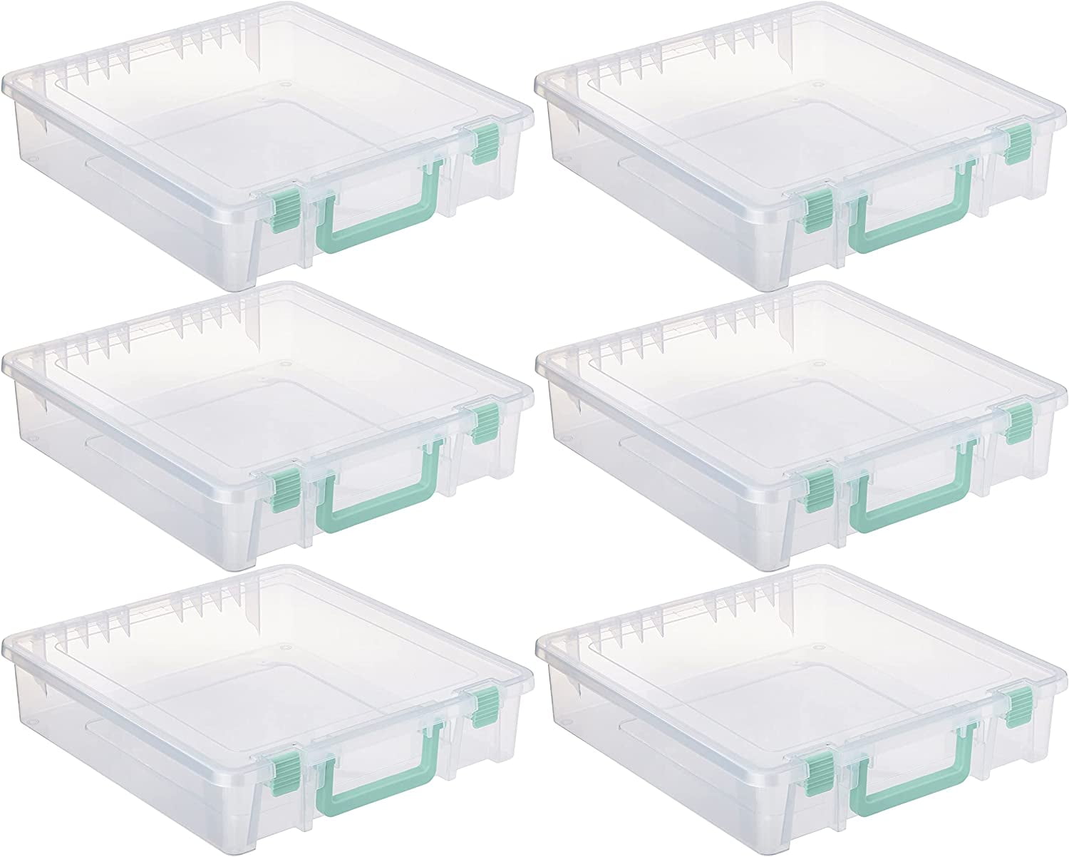 12” x 12” Plastic Scrapbook Storage Case by Portable Case for Documents ...