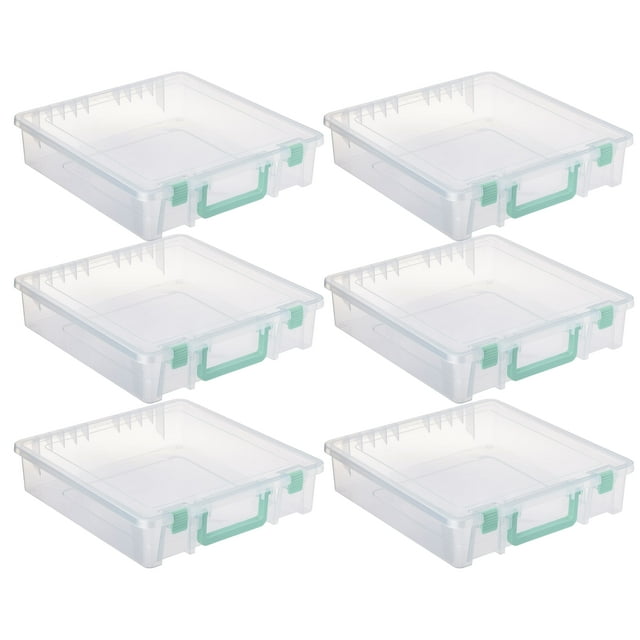 12” x 12” Plastic Scrapbook Storage Case by Simply Tidy - Portable Case ...