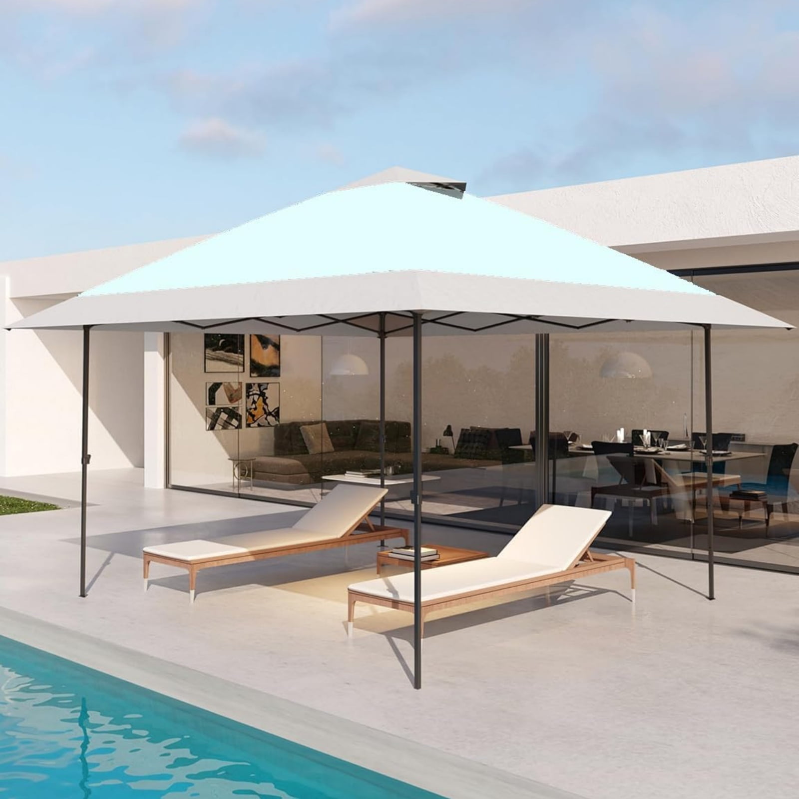 12' x 12' Pop up Canopy Tent, Outdoor Gazebo Tent Gazebo Shade Shelter w/ 3 Adjustable Height ...