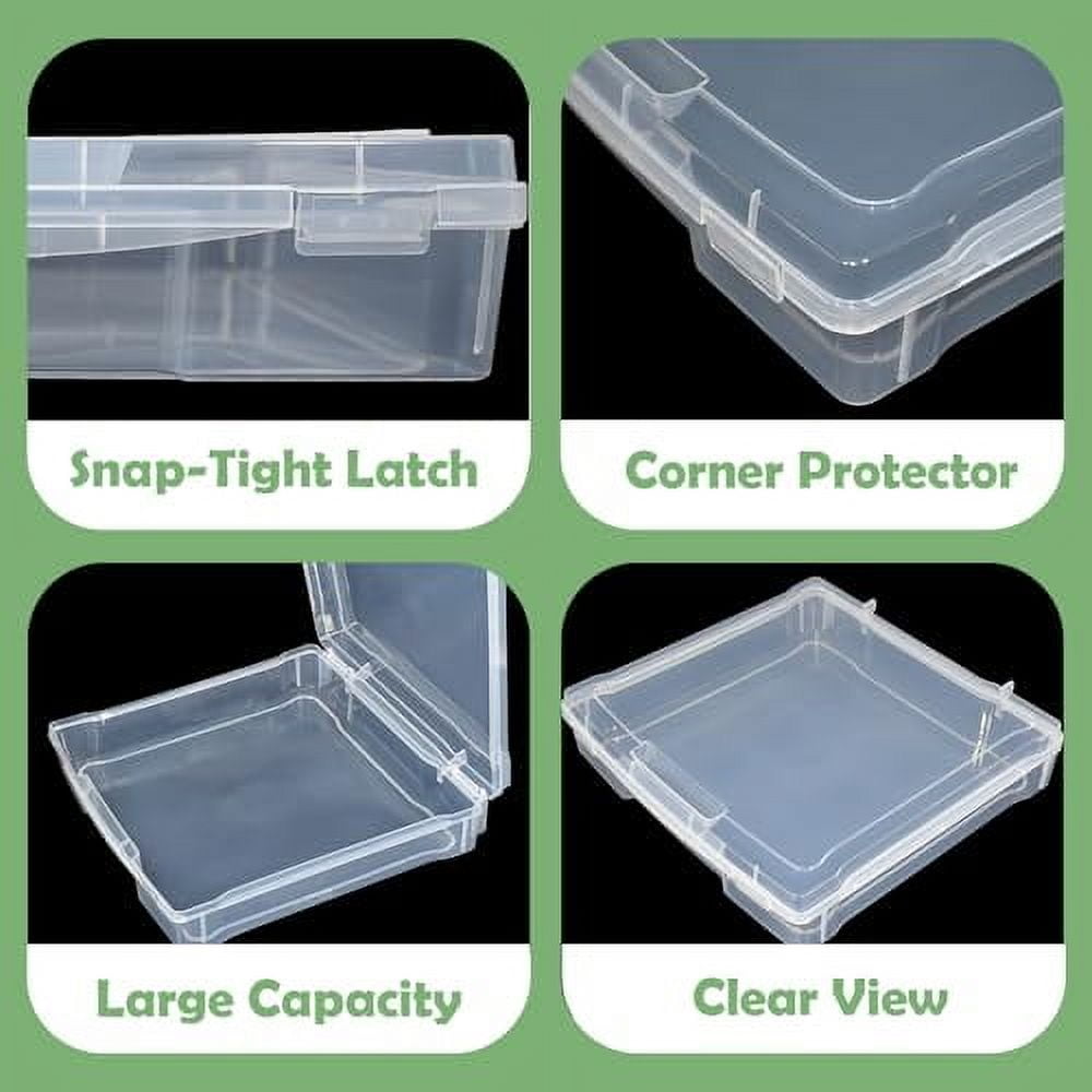 12"" x 12"" Scrapbook Paper Storage Case, Plastic Scrapbook Box, Clear ...
