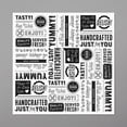 G.E.T. P-GT-1212-W 12" x 12" White Food Word Text Grease-Resistant Food ...