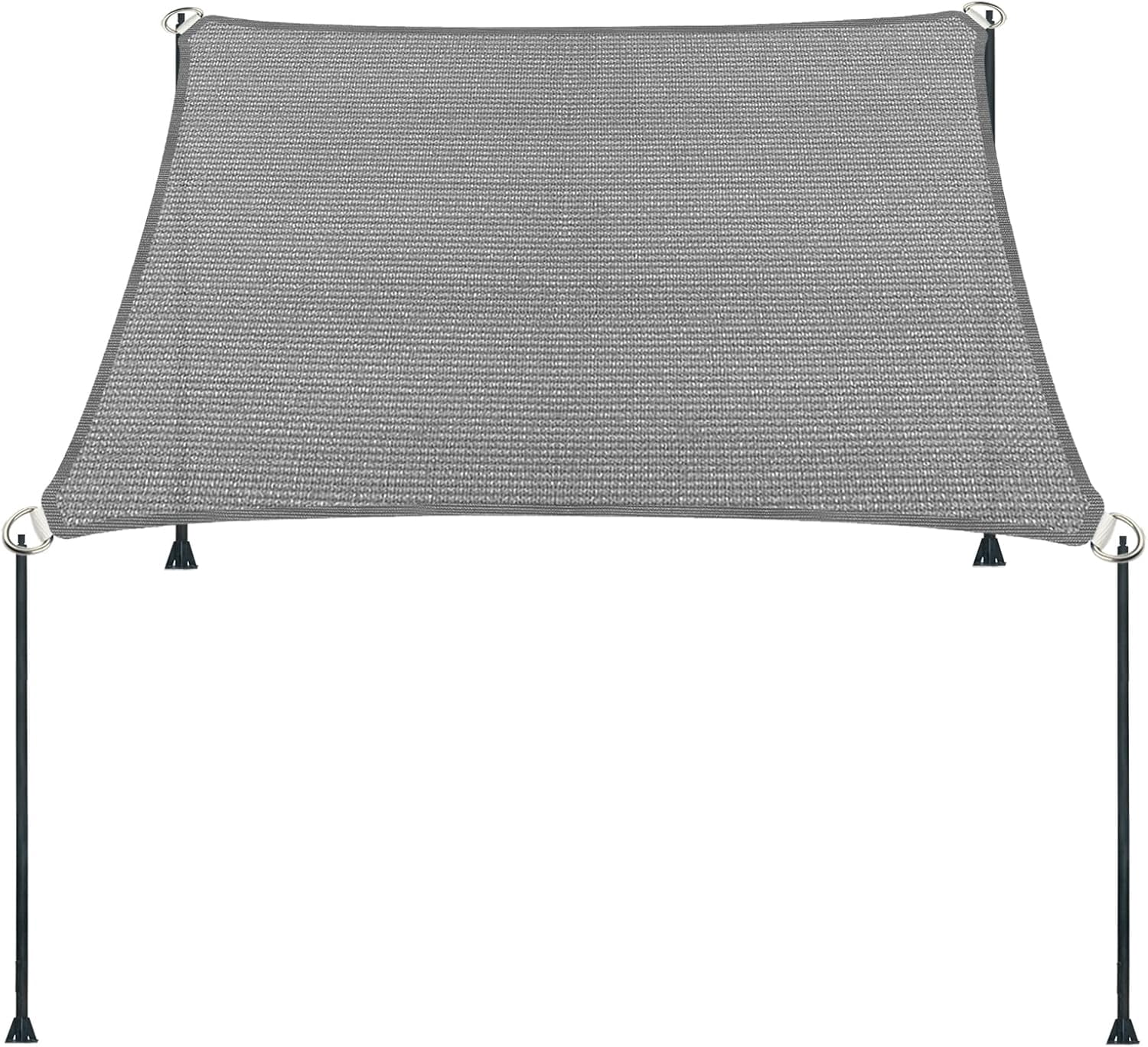 12' x 12' gray straight edge sun shade sail, rectangle awning outdoor ...
