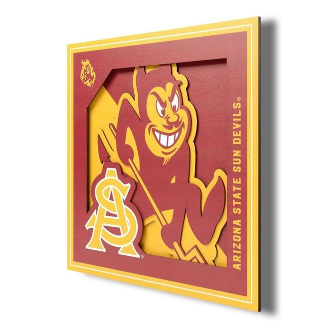 12 x 12 in. Arizona State Sun Devils 3D Logo Series Wall Art, Multi ...