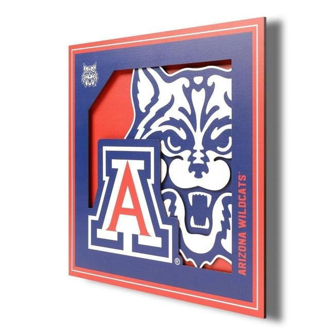 12 x 12 in. Arizona Wildcats 3D Logo Series Wall Art, Multi Color ...