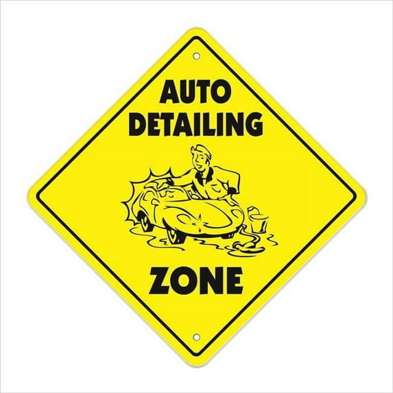 12 x 12 in. Auto Detailing Crossing Zone Xing Sign - Walmart.com