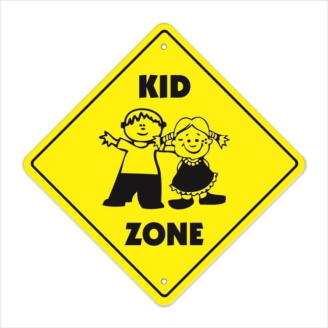 12 x 12 in. Kid Crossing Zone Xing Sign - Walmart.com