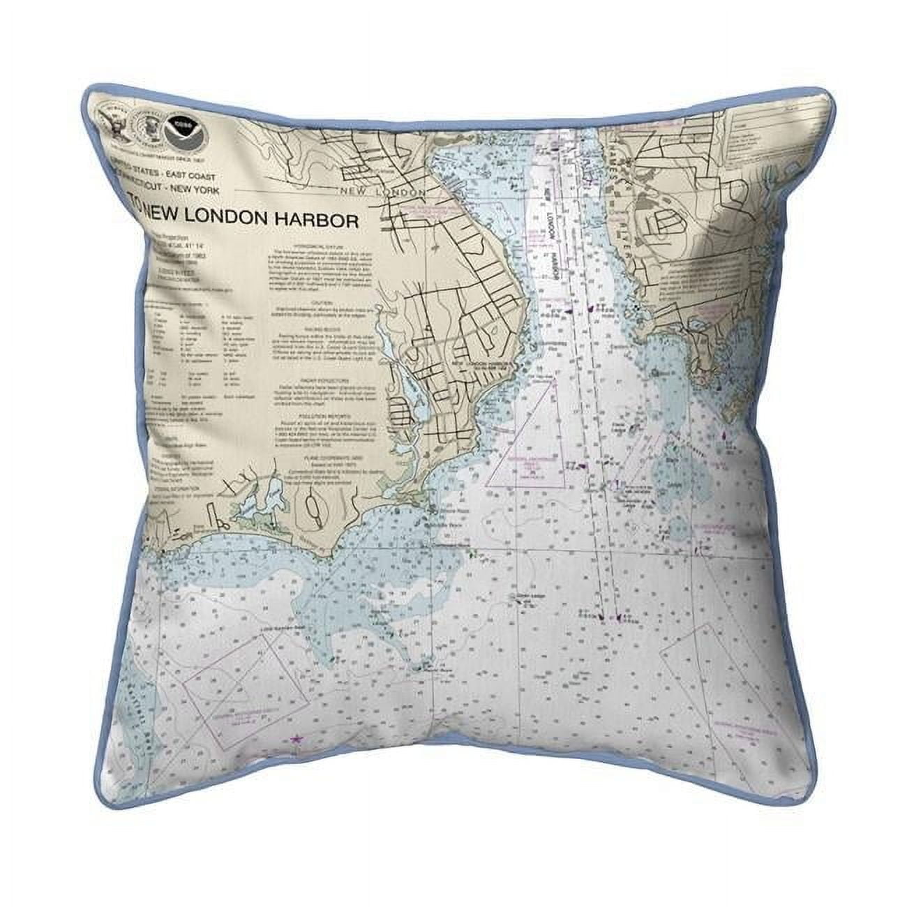12 x 12 in. New London Harbor, CT Nautical Map Small Corded Indoor ...