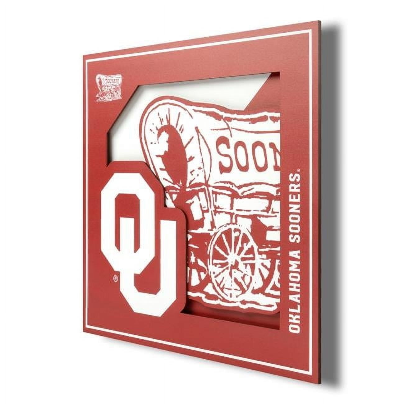 12 x 12 in. Oklahoma Sooners 3D Logo Series Wall Art, Multi Color ...