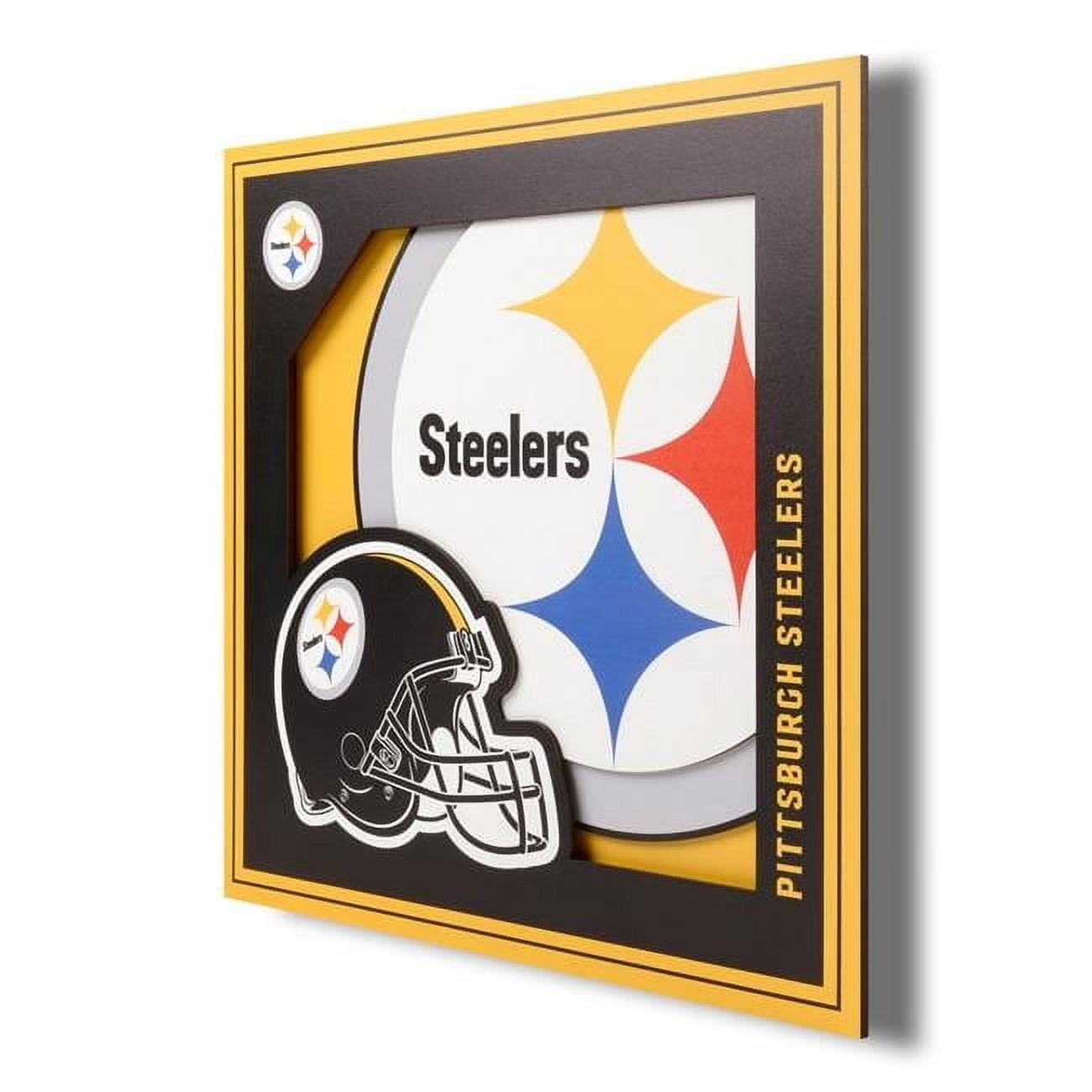 12 x 12 in. Pittsburgh Steelers 3D Logo Series Wall Art, Multi Color ...