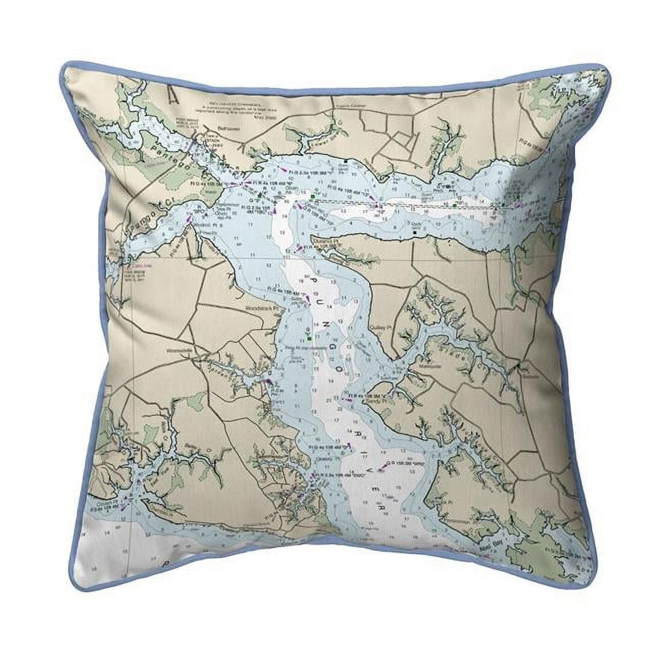 12 x 12 in. Pungo River, NC Nautical Map Small Corded Indoor & Outdoor ...