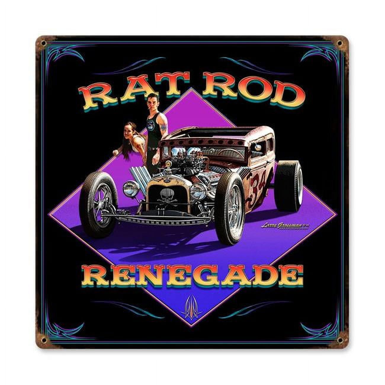 12 x 12 in. Rat Rod Renegade Vintage Metal Sign - Walmart.com