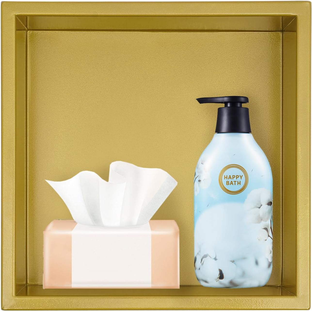 12" x 12"in Shower Niche Single Shelf Organizer, Shower Storage Shelf ...