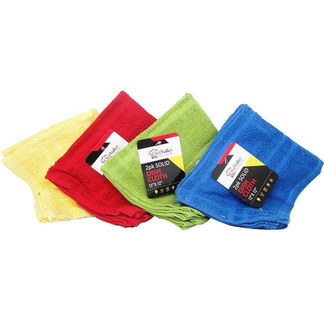 12 x 12 in. Solid Dish Cloths, Assorted Color - Pack of 2 - Case of 72 ...