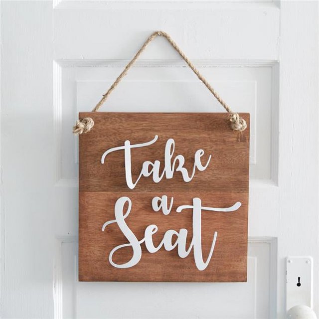 12 x 12 in. Take a Seat Wall Sign - Walmart.com