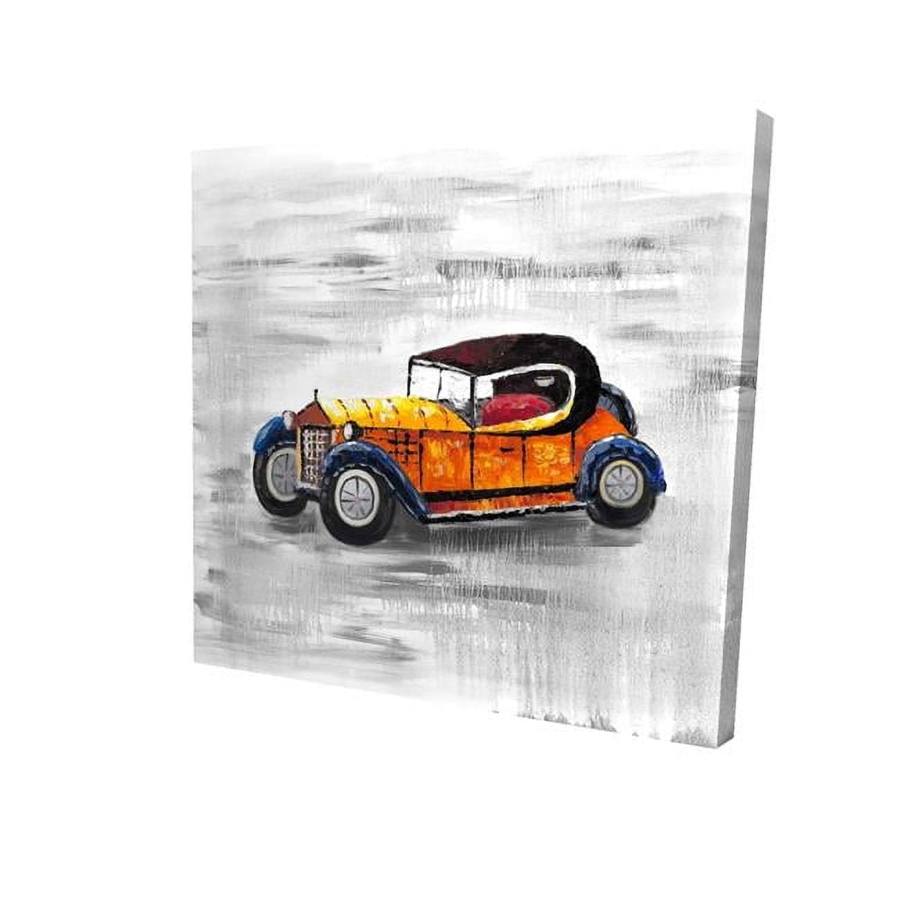 12 x 12 in. Yellow Vintage Car Toy-Print on Canvas - Walmart.com