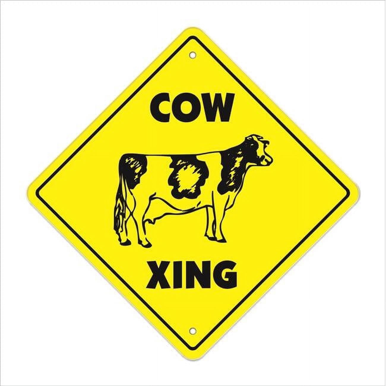 12 x 12 in. Zone Xing Crossing Sign - Cow - Walmart.com